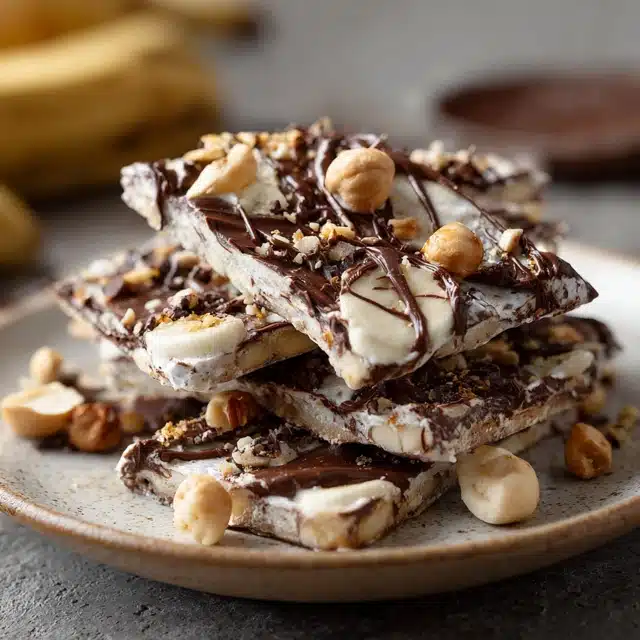 Banana & Nutella Frozen Yogurt Bark - Savoring Moments