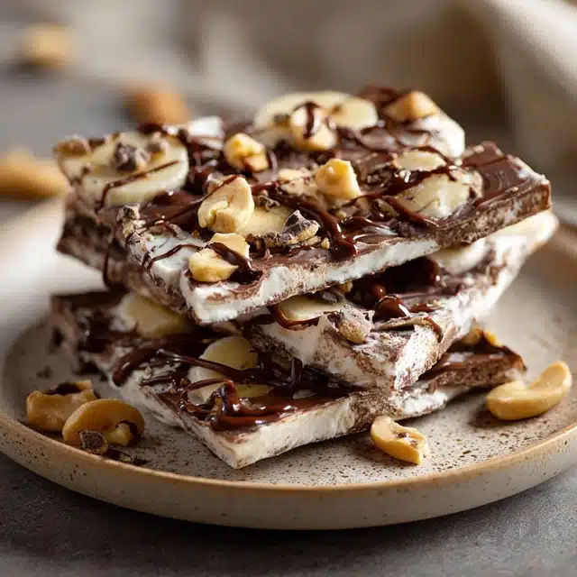 Banana & Nutella Frozen Yogurt Bark - Savoring Moments