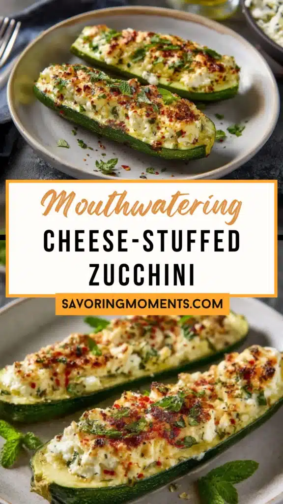 Cheese-Stuffed Zucchini - Savoring Moments