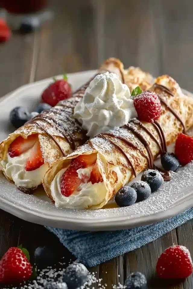 Cheesecake Crepe Roll Ups - Savoring Moments