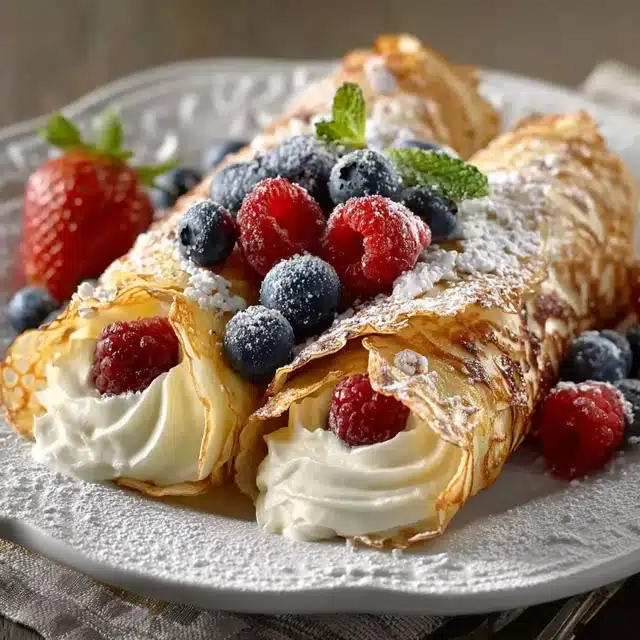 Cheesecake Crepe Roll Ups - Savoring Moments