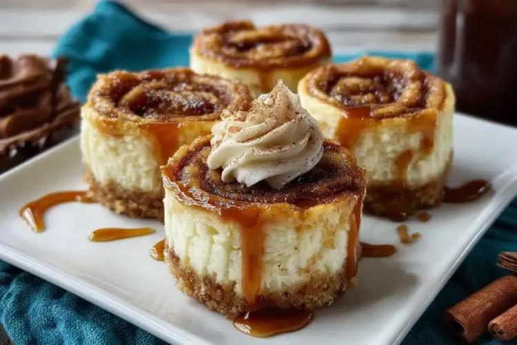 Mini Cinnamon Roll Cheesecakes - Savoring Moments