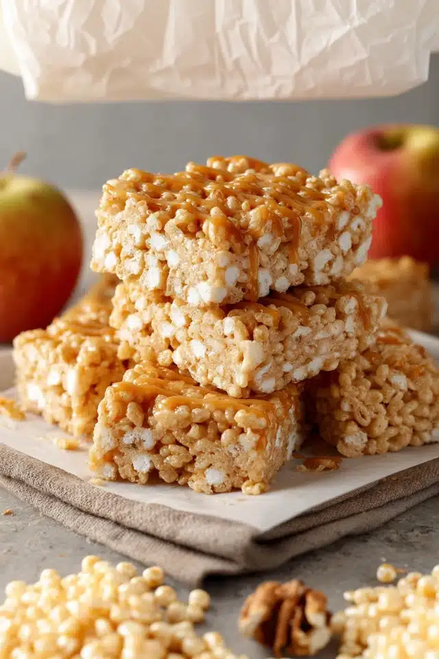 Apple Pie Rice Krispie Treats - Savoring Moments