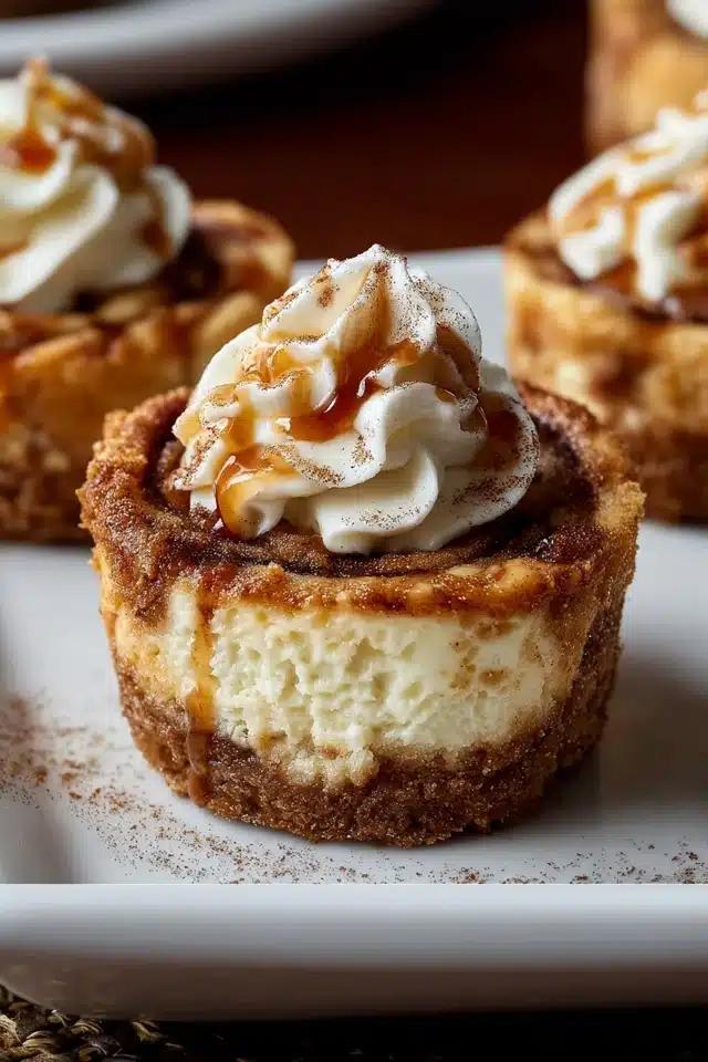 Mini Cinnamon Roll Cheesecakes - Savoring Moments