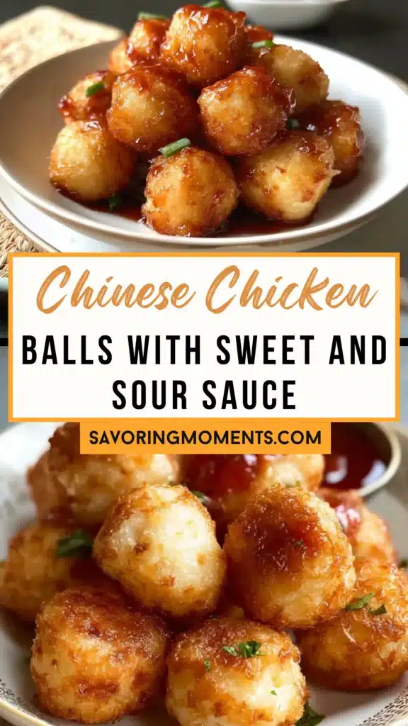Chinese Chicken Balls with Sweet and Sour Sauce - Savoring Moments