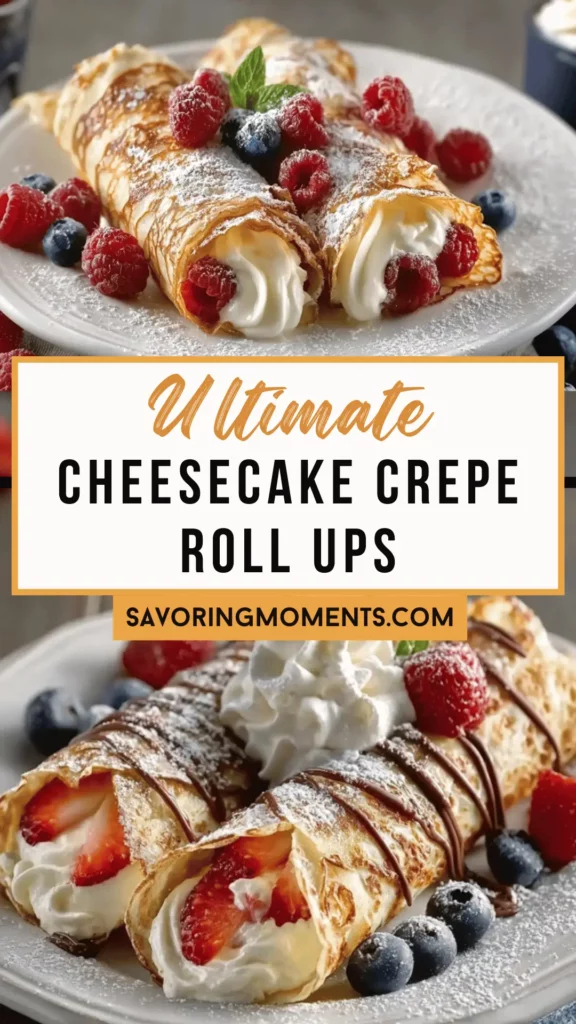 Cheesecake Crepe Roll Ups - Savoring Moments