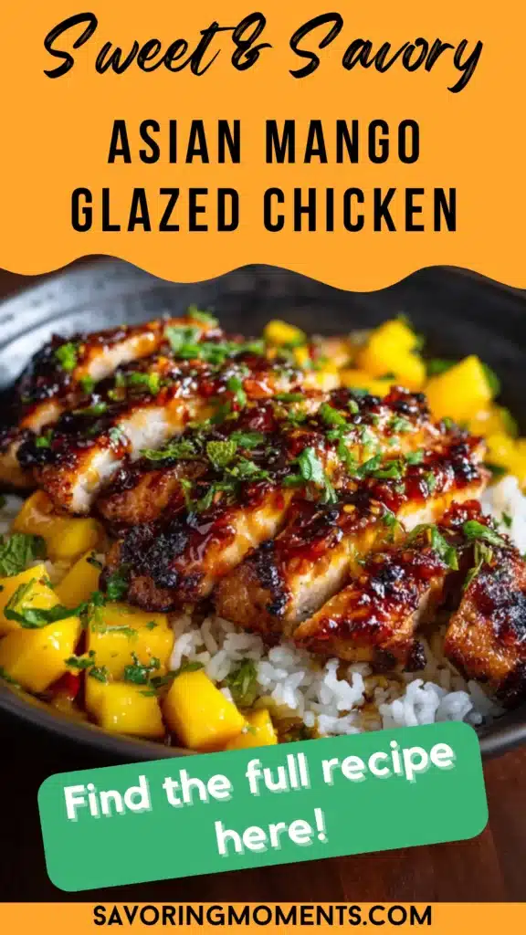 Sweet & Savory Asian Mango Glazed Chicken - Savoring Moments