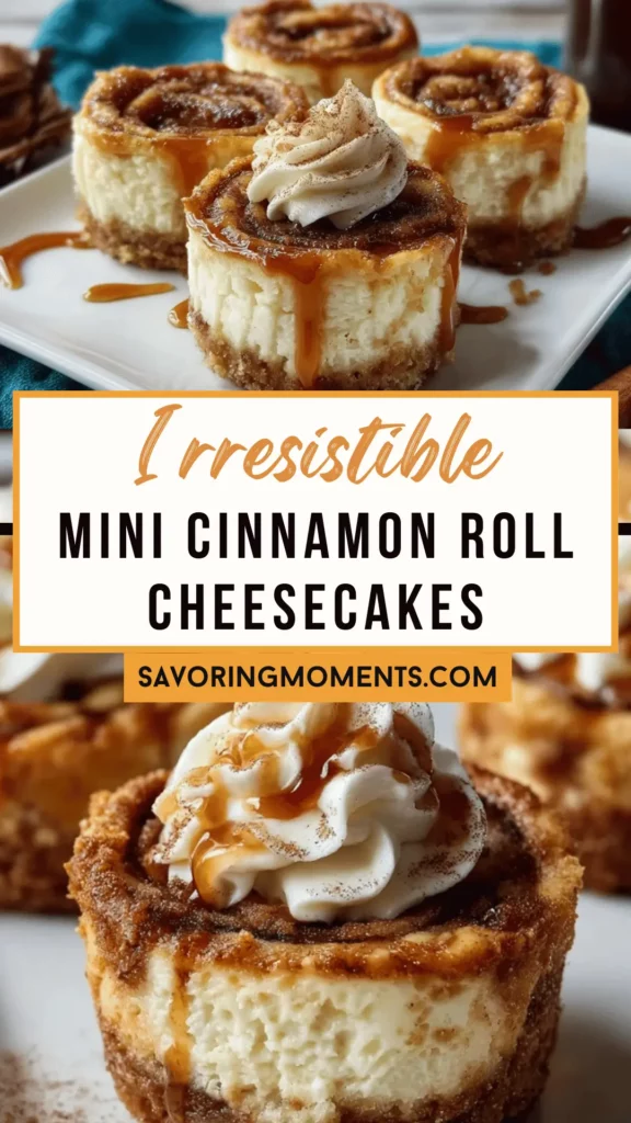 Mini Cinnamon Roll Cheesecakes - Savoring Moments