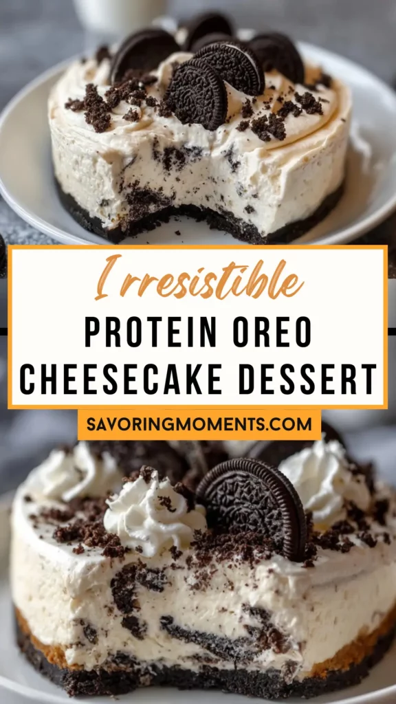Protein Oreo Cheesecake Dessert - Savoring Moments