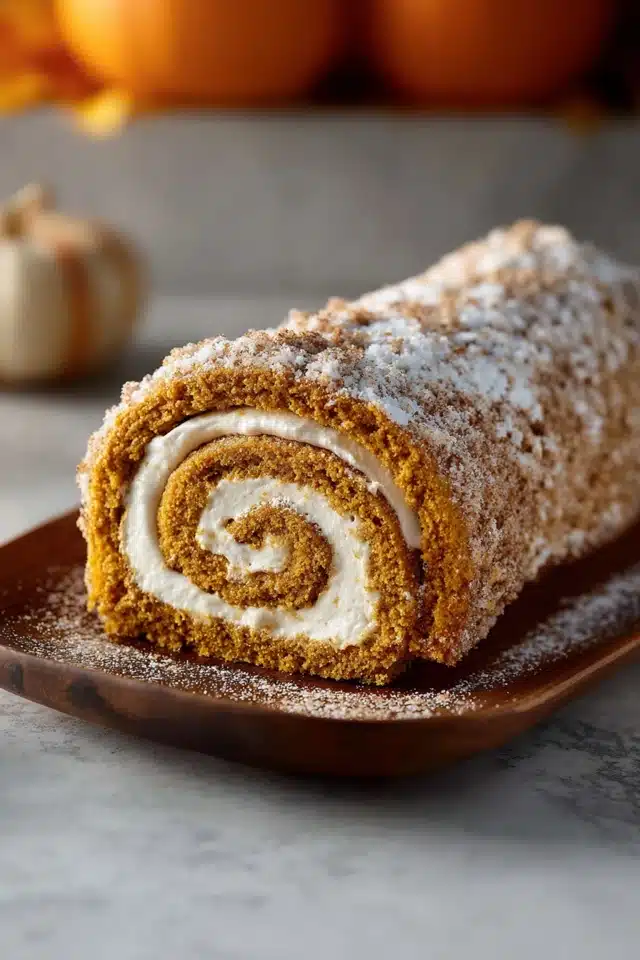 Fall Pumpkin Spice Roll Cake - Savoring Moments