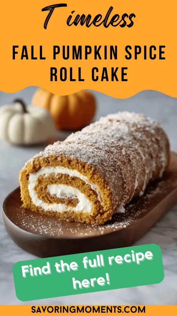 Fall Pumpkin Spice Roll Cake - Savoring Moments