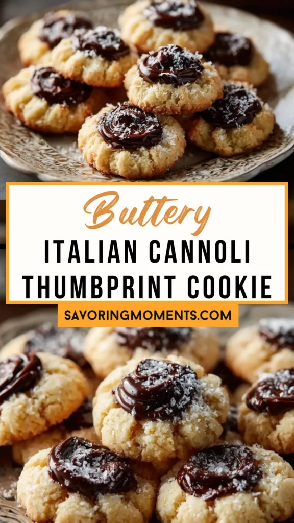 Buttery Italian Cannoli Thumbprint Cookie - Savoring Moments