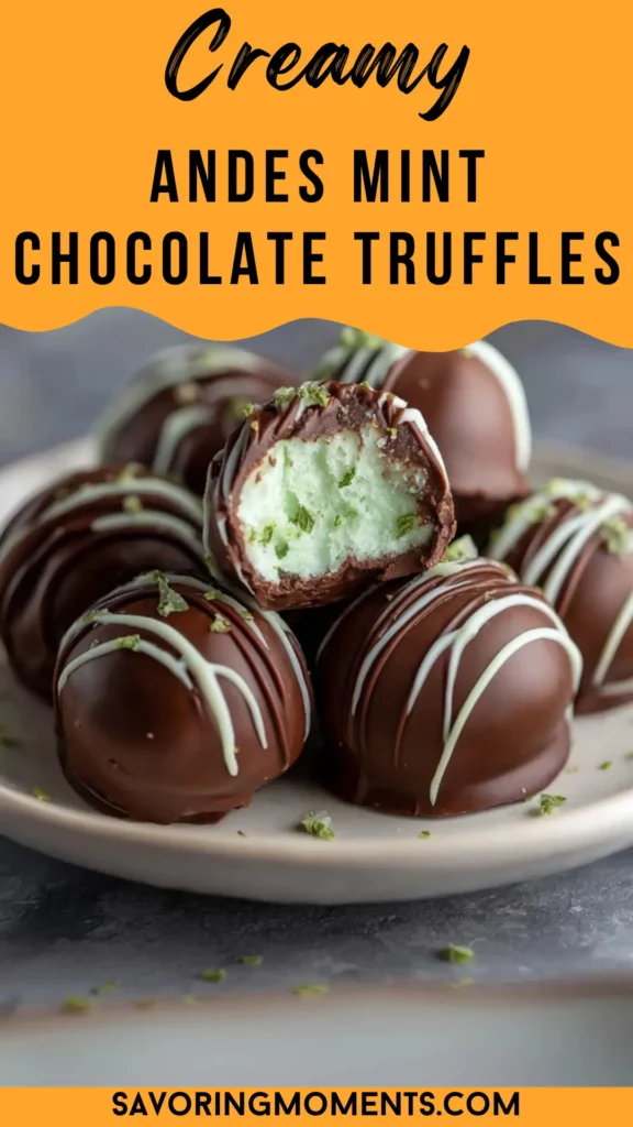 Creamy Andes Mint Chocolate Truffles - Savoring Moments
