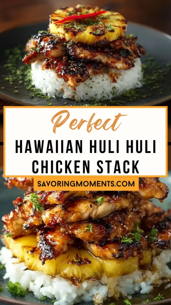 Hawaiian Huli Huli Chicken Stack - Savoring Moments
