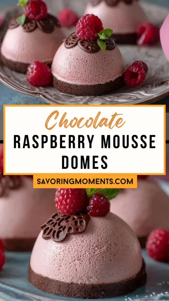 Chocolate Raspberry Mousse Domes - Savoring Moments