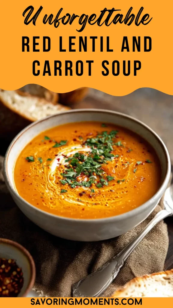 Red Lentil and Carrot Soup - Savoring Moments