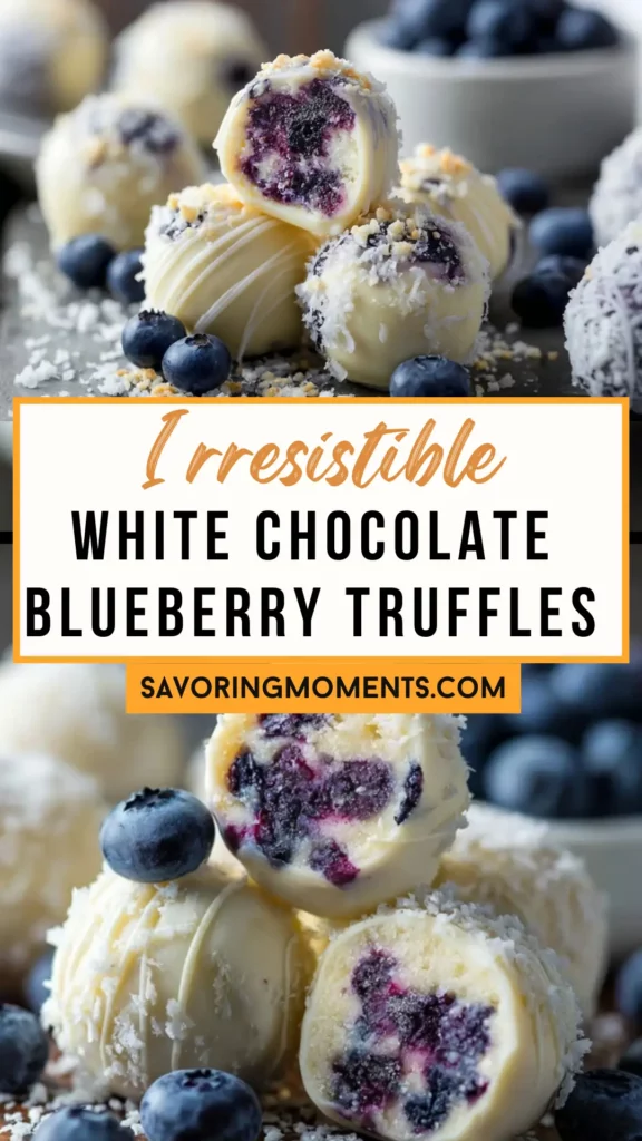 White Chocolate Blueberry Truffles - Savoring Moments