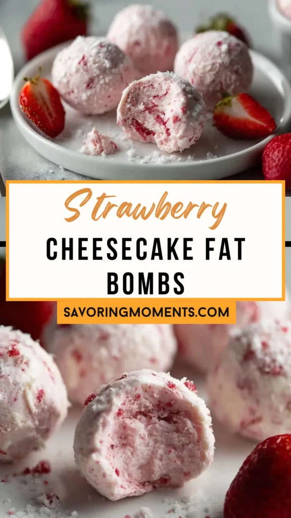 Strawberry Cheesecake Fat Bombs - Savoring Moments