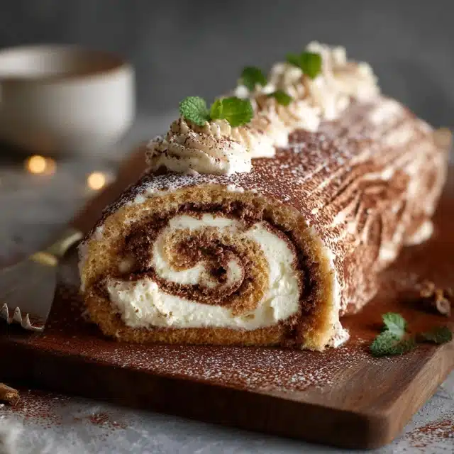 Gourmet Tiramisu Yule Log Cake: A Festive Italian-Inspired Christmas ...