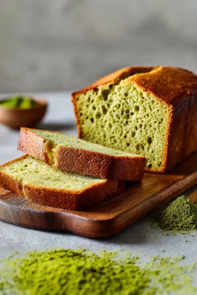 Matcha Pound Cake - Savoring Moments