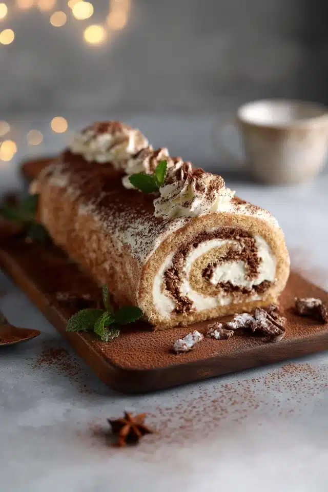 Gourmet Tiramisu Yule Log Cake: A Festive Italian-Inspired Christmas ...