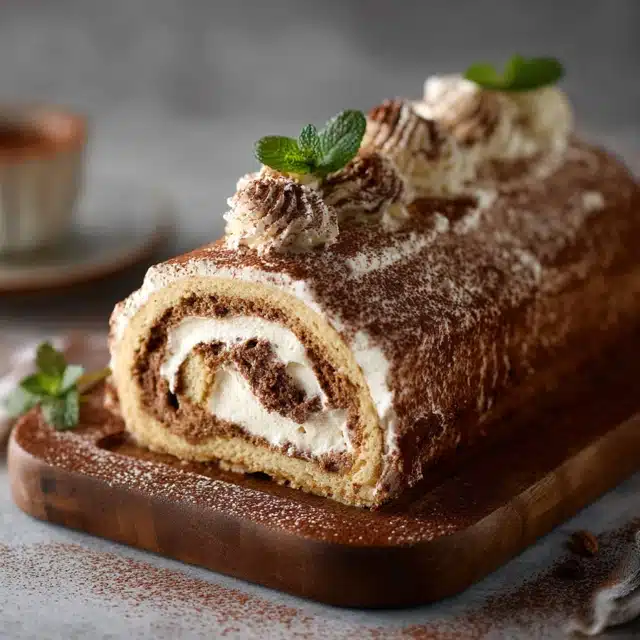 Gourmet Tiramisu Yule Log Cake: A Festive Italian-Inspired Christmas ...