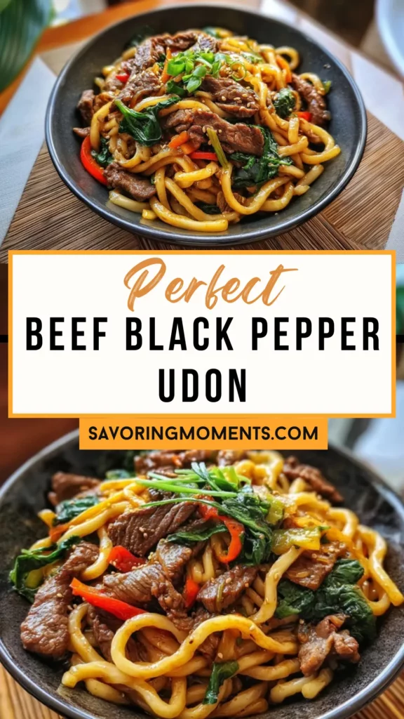 Quick and Flavorful Beef Black Pepper Udon - Savoring Moments