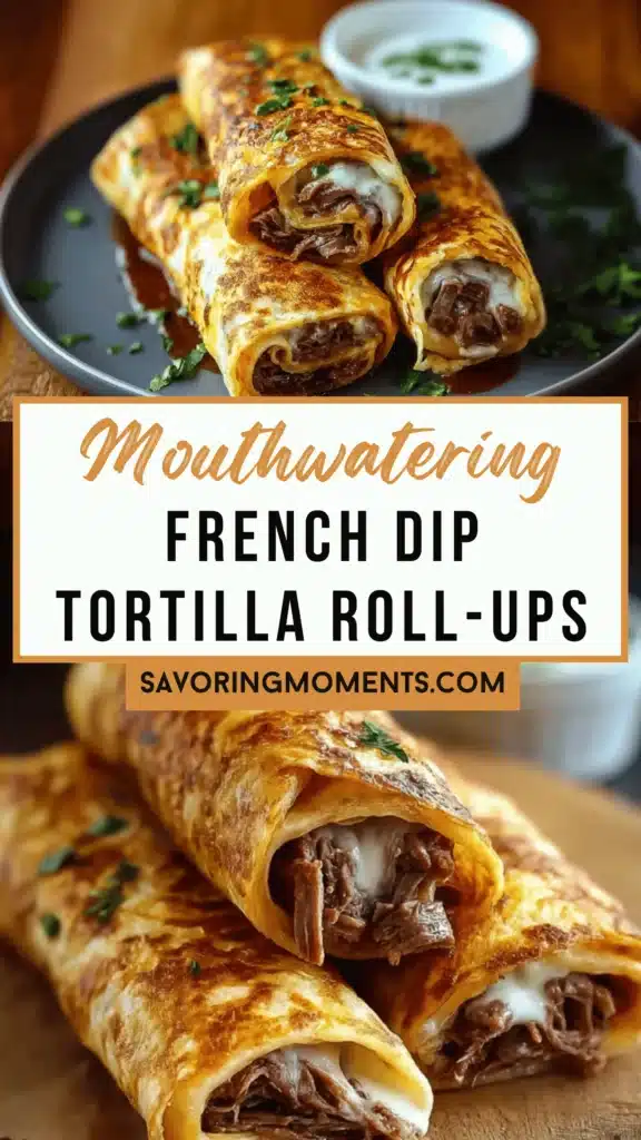French Dip Tortilla Roll-Ups - Savoring Moments