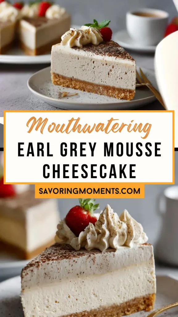 Earl Grey Mousse Cheesecake - Savoring Moments