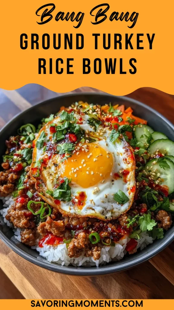 Bang Bang Ground Turkey Rice Bowls - Savoring Moments