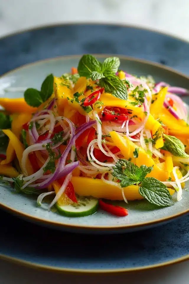 Mango Salad with Lime Dressing - Savoring Moments
