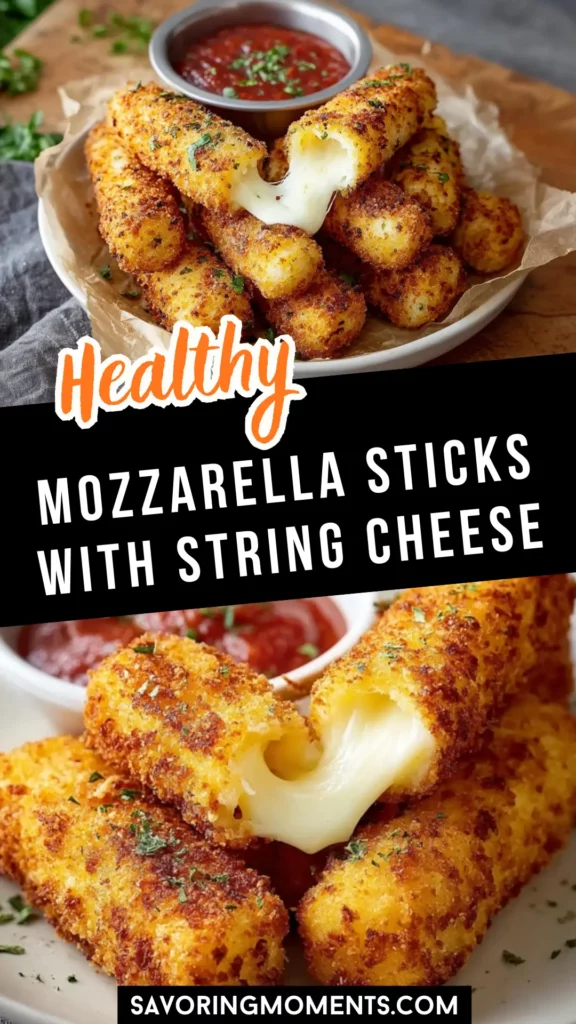 Healthy Mozzarella Sticks with String Cheese - Savoring Moments