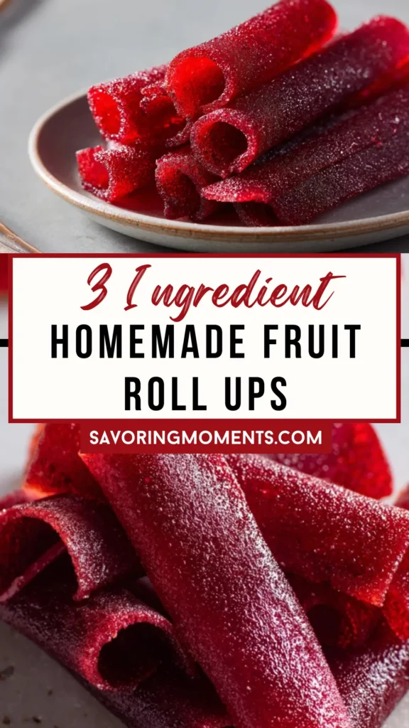 3 Ingredient Homemade Fruit Roll Ups - Savoring Moments