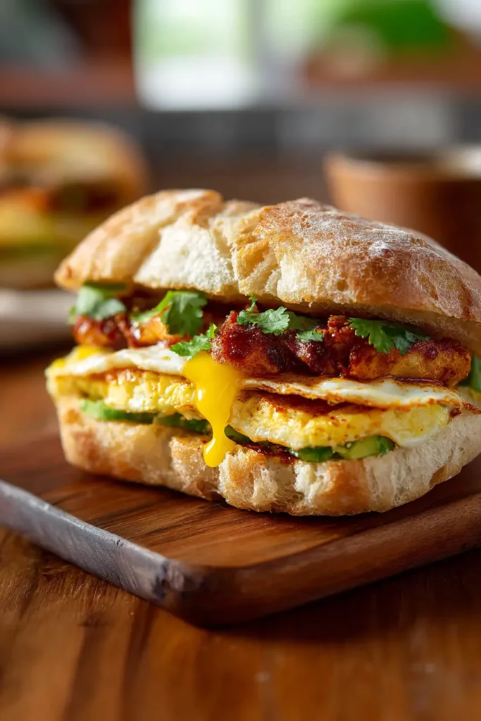 Easy Spicy Chipotle Breakfast Sandwich - Savoring Moments