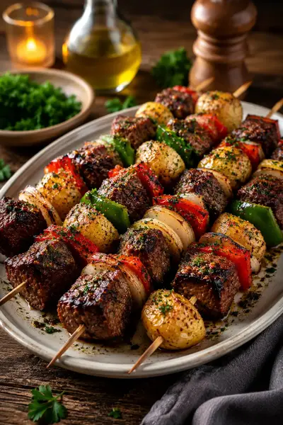 Grilled Steak Shrimp Kabobs - Savoring Moments