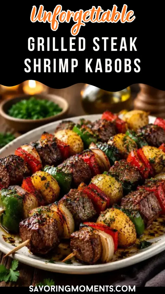 Grilled Steak Shrimp Kabobs - Savoring Moments