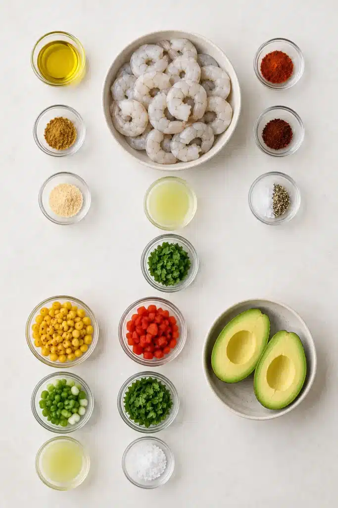 Grilled Shrimp Bowl with Avocado Corn Salsa - Savoring Moments