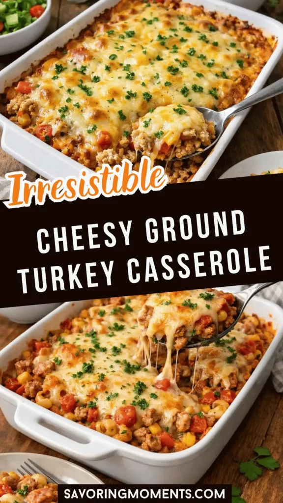 Cheesy Ground Turkey Casserole - Savoring Moments