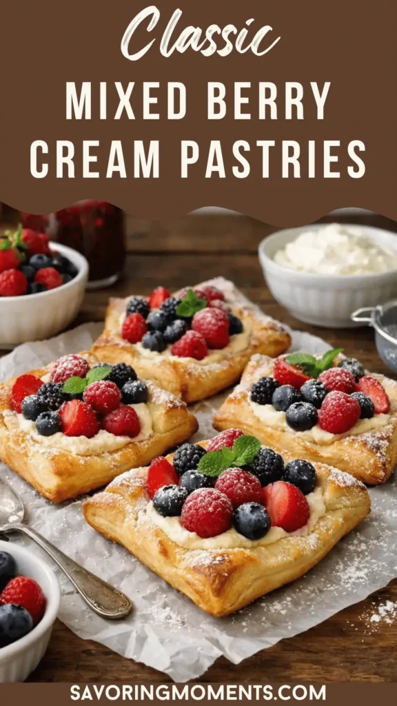 Mixed Berry Cream Pastries - Savoring Moments